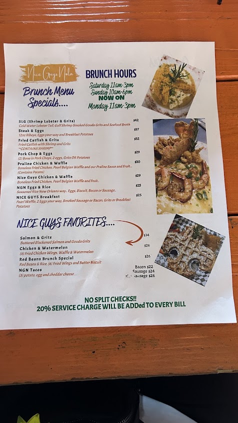 Nice Guys Nola Restaurant Menu | Wings, Burgers & Creole Flavors in New ...